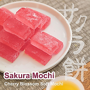 GRELIM Japanese Sakura Mochi Candy 11.3Oz, Traditional Cherry Blossom Rice Cakes Individually Wrapped No Artificial Colors and Preservatives 320g