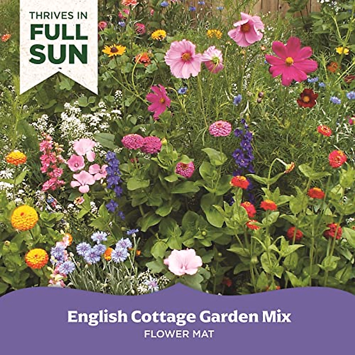 BloomingBulb Seed Mat - Easy to Plant and Grow Garden Seeds - Creates Fragrant, Vibrant Flower Garden – Customizable Flower Beds- English Cottage Garden Mat Green 17''x5''