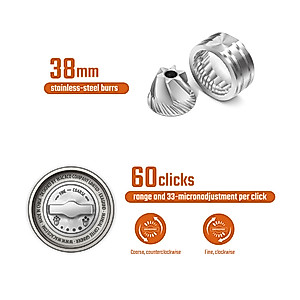 WACACO Exagrind, Manual Coffee Grinder, Stainless Steel Conical Burr, High Precision Adjustable Coffee Bean Grinder with Hand Crank, Handheld Portable Grinder for Espresso, Pour-over, Camping, Travel