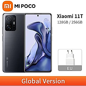 Xiaomi 11T 5G + 4G Volte (128GB, 8GB) 6.67” 108MP 6GB Triple Camera, NFC Dual SIM (Not Compatible Verizon Sprint Boost Metro Cricket) GSM Unlocked Global (w/Fast Car Charger Bundle) (Meteorite Gray)