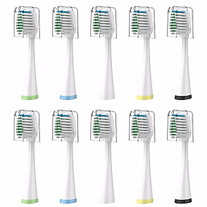 Replacement Brush Heads for Smile Bright Platinum Sonic Electric Toothbrush, Soft Bristles, 10-Pack, with Covers