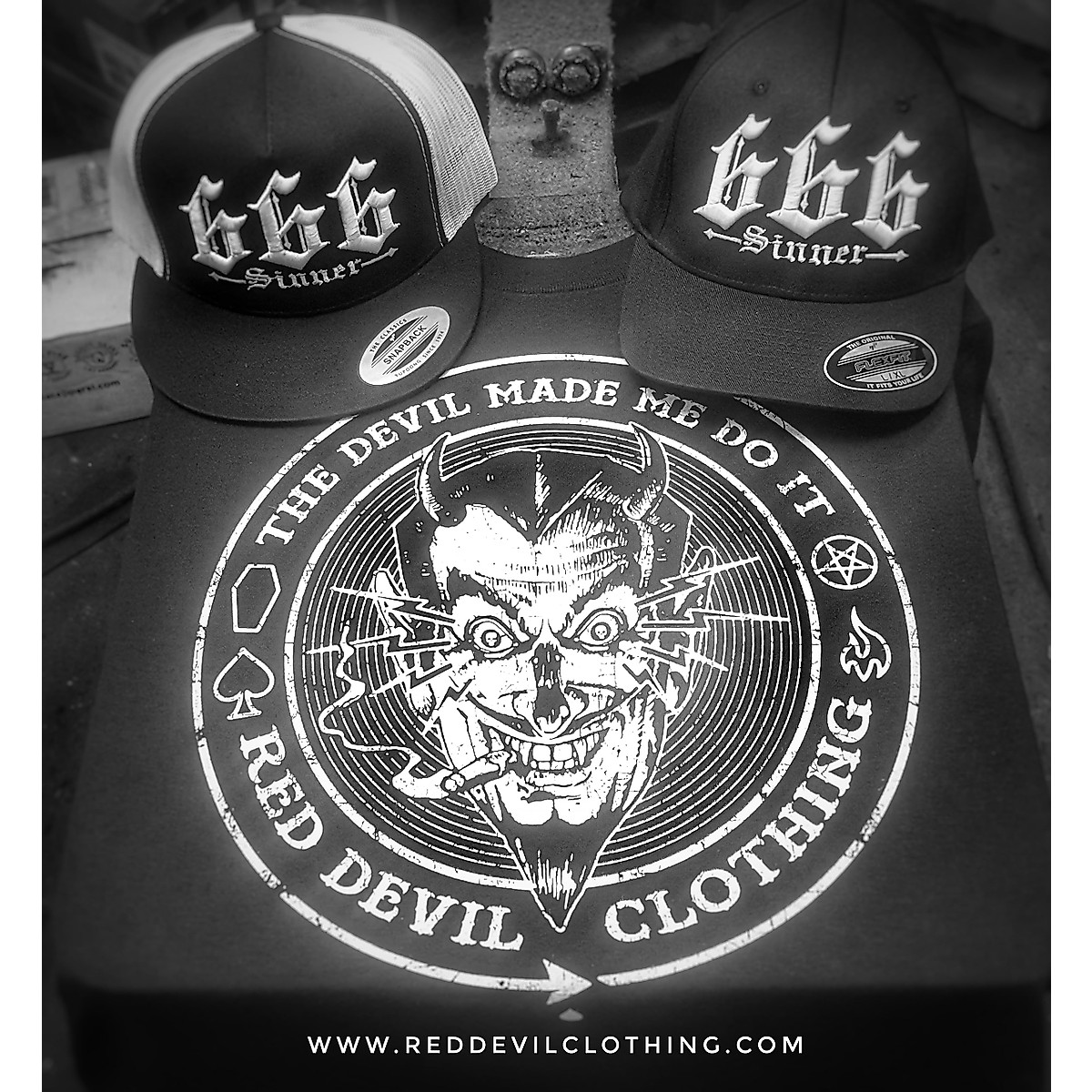 RED DEVIL CLOTHING 666 Trucker Hat Black