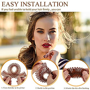 20 Pcs Full Circular Stretch Comb Flexible Circle Comb Circular Plastic Headband with Teeth 90s Hair Accessories Hairband Holder for Women Girls Yoga Sports (Black, Coffee, Clear, White)