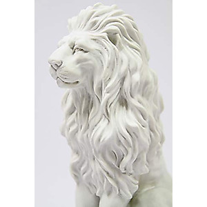 15" Sitting Down Aggressive Lion Statue Figurine Figure Vittoria Collection Made in Italy Indoor Outdoor Garden