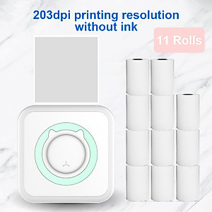 YDuupxe Mini Printer ABS Smart Pocket Thermal Picture Printer USB Photo Printer iOS (Blue)