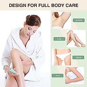 Waterproof Bikini Trimmer Women Electric Razor for Pubic Hair Women's Foil Shaver Rechargeable Shaver Removal with Snap-in Ceramic Blades IP7X Washable Head,Wet and Dry Use,Green