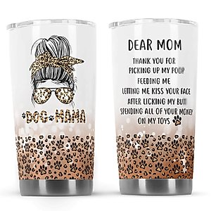 Micellwuu Dog Mom Gifts for Women, DOG MAMA 20 Oz Dog Mom Travel Tumbler, Christmas Mother’s Day Gift for Dog Mom MAMA Fur Mom Dog Lover Dog Owner