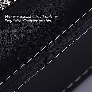 ESKONKE Car Tissue Box Leather Facial Napkin Holder Universal Box Cover for Automotive Home Office Decoration (A - Diamond Upgrade Black)