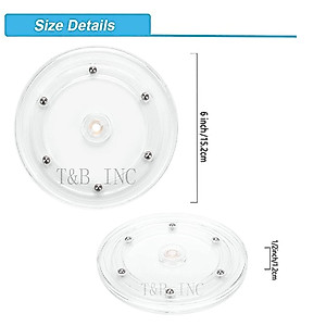 TamBee 2PC 6 inch Lazy Susans Turntable Organizer White Acrylic for Spice Rack Table Cake Kitchen Pantry Decoratin