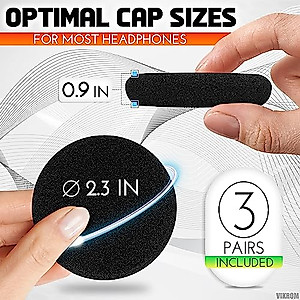 Electronic 60mm A3 Pairs 60 mm Headphone Covers Disposable - Earphone Pads Replacement Ear Cushions - Earbuds Replacement Ear Pads - Headphone Cushion Replacement - Memory Headphone Foam Ear Covers