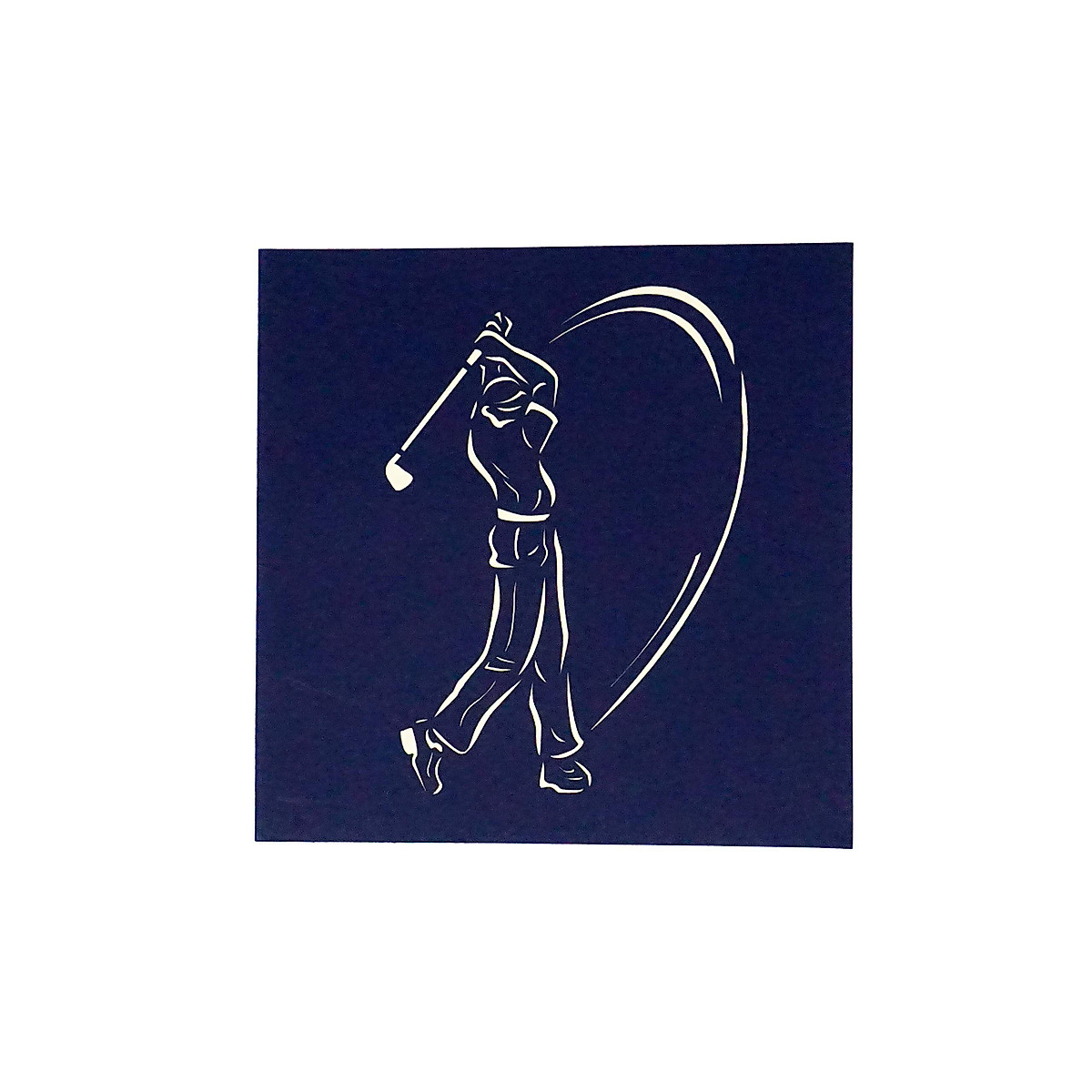 WOWPAPERART Golf - 3D Pop Up Greeting Card for All Occasions - Love, Birthday, Retirement, Congratulations, Thank You, Get Well, Fathers, Mothers Day- Fold Flat, Envelope Included (Golf Player)