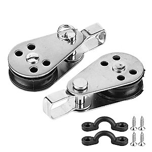 Marine Pulleys Stainless Steel Pulley Blocks Rope Runner Kayak Anchor Trolley Kit for Marine Boat Kayak Canoe Accessories for 2mm to 8mm Rope