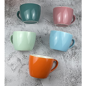 MECOWON 30 OZ Porcelain Coffee Mugs, Set of 2 Large Mugs for Soup, Cereal and Salad (pink)