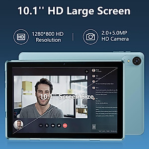 ECOPAD 2023 Android Tablet with Keyboard, Android 13 Tablet 8GB RAM 128GB ROM 1TB Expandable,10" Inch IPS 1280 * 800 Android Tablet with 2.4GHZ WiFi,BT 5.0 (Blue)