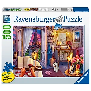Ravensburger Cozy Bathroom Jigsaw Puzzle - 500 Piece Large Format | Adult Friendly | Unique Softclick Technology Vibrant & Glare-Free | FSC-Certified Sustainable Product