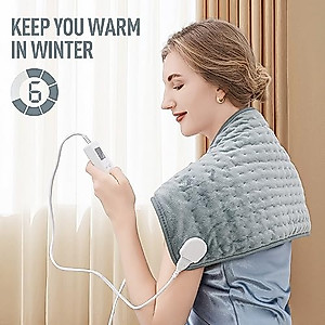 Heating Pad for Back Pain Relief & Cramps, Cimoby Heating Pads with Auto Shut Off Large, 6 Heat Settings Electric Heated Pad, Gifts for Women, Gifts for Men, 12" x 24"