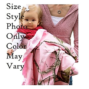 Mossy Oak BU Pink Hunting Camo Baby Blanket, Super Soft Carstens Microfur Back and Satin, Bow, Newborn Pink Camouflage Gift Blanket