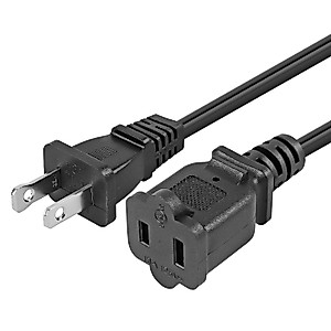 2 Pack Short US AC Power Extension Cable Cord SPT-2 16AWG/2C 125V 13A 2-Prong Polarized Male to Female Extension Cord for NEMA 1-15P to NEMA 1-15R 1FT