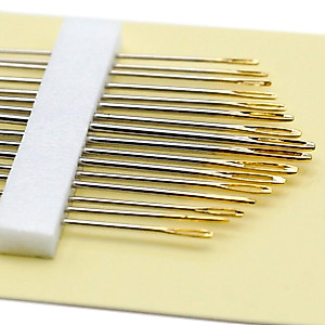 Clover Gold Eye Embroidery Needles Size 3-9 - 16 Pack