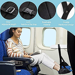 HUANUO 2 Pack Airplane Footrest with Premium Memory Foam，Airplane Travel Accessories，Portable Travel Foot Hammock for Airplane Trian Home Office to Relax Your Feet