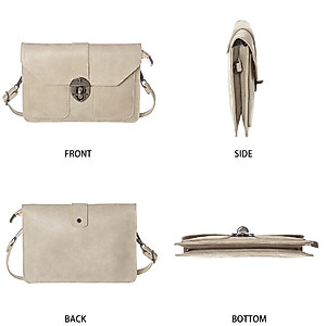 TENXITER Small Purses for Women Vegan Leather Crossbody Cell Phone Bags Wallet (Beige)