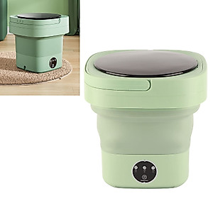 Foldable Washing Machine, Portable Washing Machine Mini Washers Large Capacity 6.5L, Soft Spin Drying, US Plug 100 To 240V for Home Camping Apartment (Green)