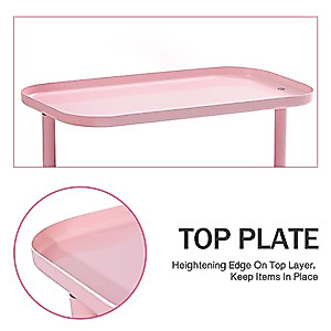 KINGRACK 3 Tier Bathroom Counter Organizer Rotatable, Metal Makeup Cosmetic Storage Holder, Standing Storage Rack, Vanity Trays Countertop Organizer for Perfume Skincare Supplies and Decor, Pink