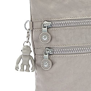 Kipling womens WomenÂ’s Alvar Bag, Super Light, Durable Messenger Bag, Nylon Shoulder Crossbody Bag, Grey Gris, Medium US