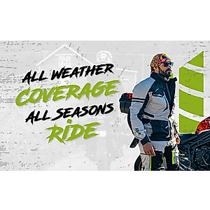 HWK Motorcycle Jacket for Men Adventure/Touring with Cordura Textile Fabric for Motorbike Riding and Impact Protection Armor (Black, Large)