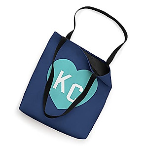 Kc Teal Blue Heart Kansas City I Love Heart Kc Teal Blue Fun Tote Bag