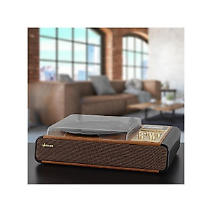 JENSEN JTA-385 JTA-385 3-Speed Belt-Drive Turntable with Pitch Control, Cassette Player/Recorder, AM/FM Stereo Radio, and Built-in Speakers
