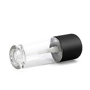 Furnido 4 Pack 30ml/1 Oz Clear Glass Round-Shape Essence Lotion Bottle Empty Refillable Liquid Foundation Dispenser with Pressure Pump Travel Foundation Samples Vials-Pipette&Funnel Included