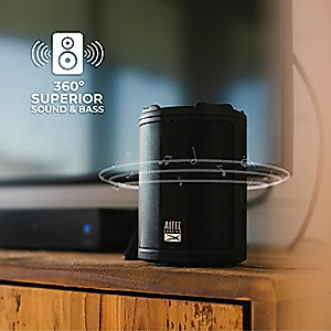 Altec Lansing HydraMotion Wireless Bluetooth Speaker with 360 Degree Sound, Portable IP67 Waterproof for Outdoors, Shockproof, Snowproof, Everything Proof, 12 Hour Playtime (Black)