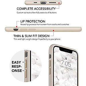 IceSword iPhone 11 Pro Max Case Stone, Thin Liquid Silicone Case, Soft Silk Microfiber Cloth, Matte Beige, Tan, Creamy, Gel Rubber Full Body, Cool Protective Shockproof Cover 6.5" iP11PM - Stone