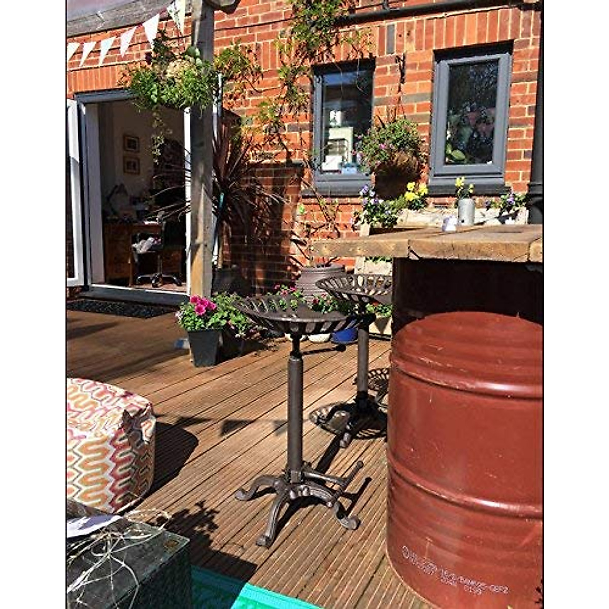 Diwhy Rustic Industrial Farmhouse Tractor Seat Counter Height Adjustable Bar Stool Cast Iron Swivel Stool Industrial bar Chair (Rust, Cast Iron)