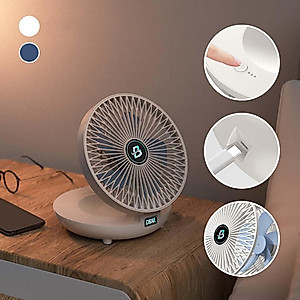 Foldable Air Circulation Fan, Portable Mini Fan, Household Dual-use Kitchen Fan, Wall-mounted desktop fan, Table Air Circulator Fan, Personal Fan, Ultra Quiet Small Table Fan, Office Desk fan (White)