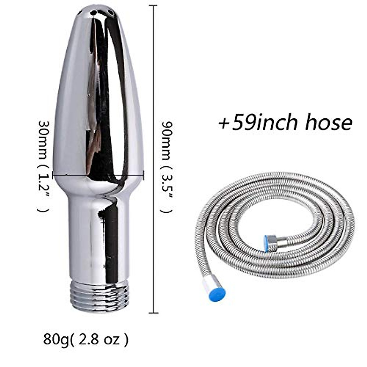 XSEXO Deep Shower Douche Cleaning System with 59 Inch Shower Hose (Silver)