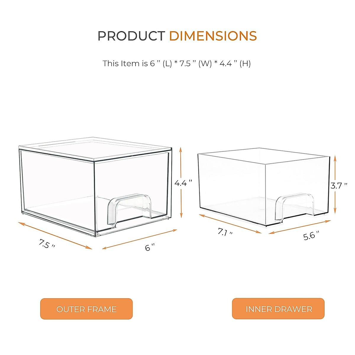 Laundry Room Organization Storage Drawer with Labels, Dryer Sheet Holder, Laundry Pod Containers, Laundry Detergent Dispenser, Clear Stackable Drawers for Laundry Room Organizing Decor (2 pack)