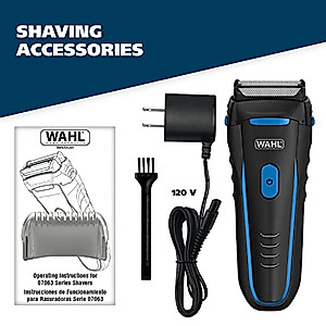 Wahl Groomsman Electric Shaver Rechargeable Wet/Dry Waterproof Electric Razor for Cordless Men's Shaving & Grooming - Lithium Ion with Long Run Time & Quick Charge – Model 7063