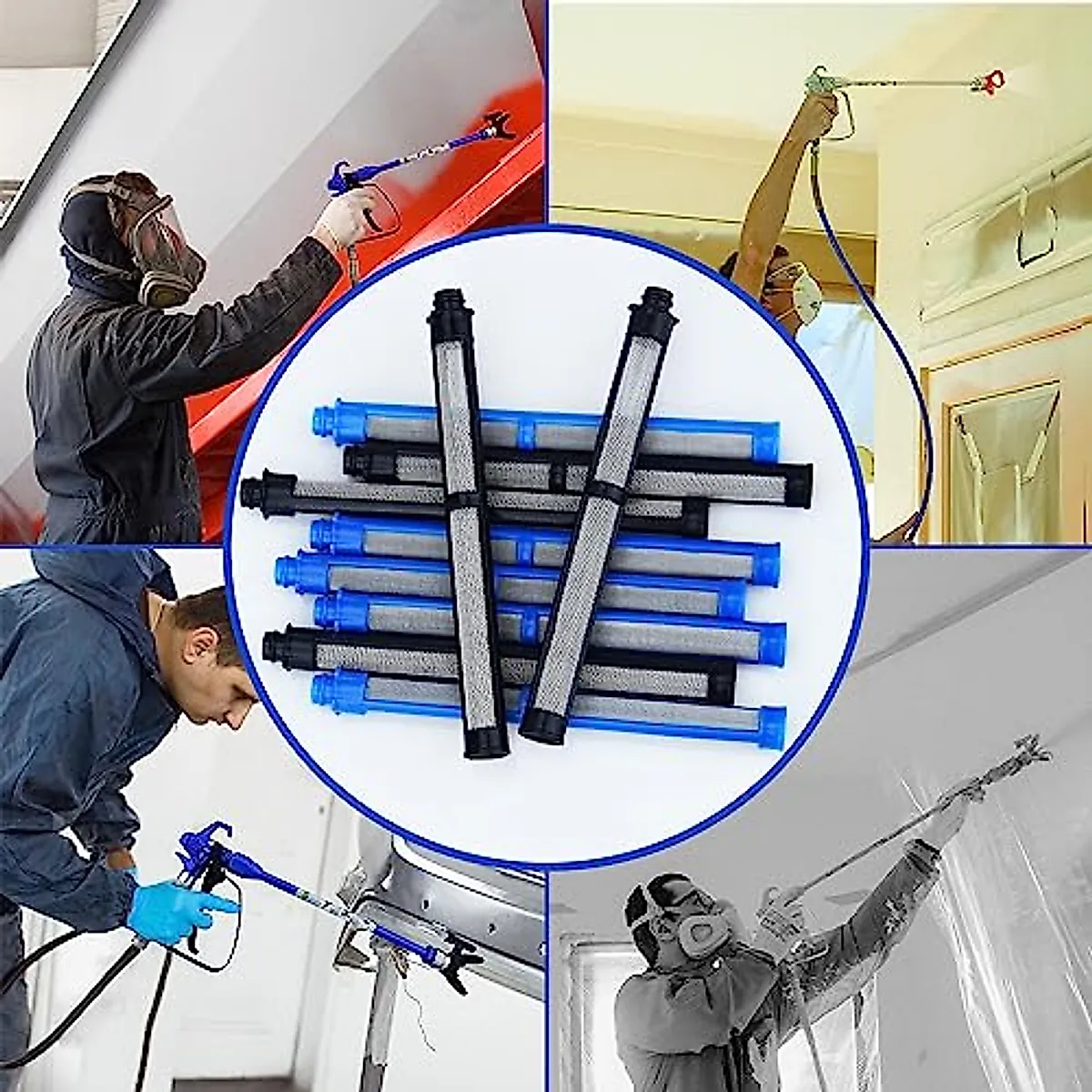 Airless Spray Gun Filter 287032 and 287033 Compatible with Suitable for Spray Gun Contractor II and FTx II Latex 60 Mesh 10pcs and 100 Mesh 10pcs(20 PCS)