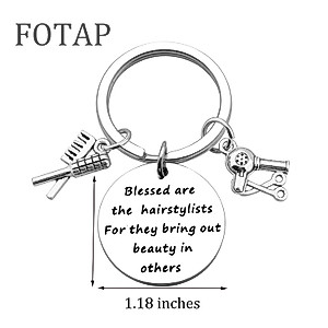FOTAP Hairstylists Gift Blessed Are The Hairstylists for They Bring Out Beauty in Others Keychain Cosmetology Graduate Gift (blessed hairstylists)