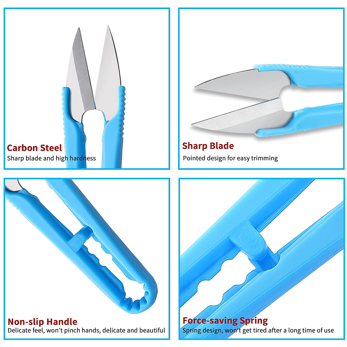 3PCS Sewing Scissors, JJOO Yarn Thread Cutter Mini Small Snips Trimming Nipper, Great for Sewing, DIY Supplies (Blue, Red, Black)