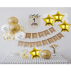 10Pcs Gold Star Shape Foil Balloon 18Inch Aluminum Foil Mylar Balloon Happy Birthday Balloons Decoration
