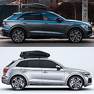 Cargo Box Waterproof Rooftop Cargo Carrier with Car Trunk Organizer Heavy Duty Roof Storage Box Hard Shell Rooftop Cargo Carrier Box Lockable Roof Luggage Storage Case 14 Cubic Feet (Black)