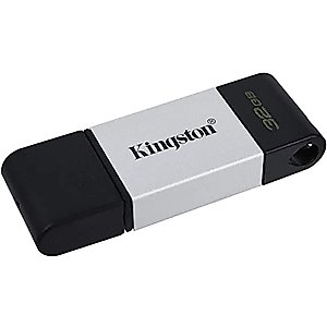 Kingston DataTraveler 80 32GB USB Type-C Flash Drive (DT80/32GB), Metal