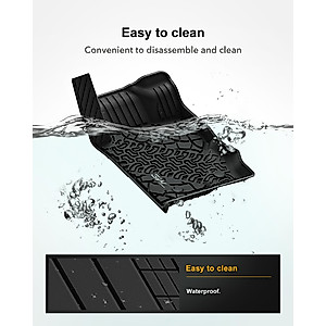 3W Floor Mats & Cargo Liner Fit for 2021-2024 Ford Bronco 4 Door, TPE All Weather Custom Fit Floor Liner 1st 2nd Row and Trunk Mat Full Set Car Mats, Black (Not for Bronco Sport & Rubberized Floor)