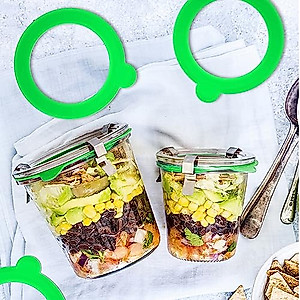 12 Pcs Replacement Silicone Gasket Seals for Jars Leakproof Airtight Rubber Sealing Rings for Regular Mouth Canning Jar, 3.75 Inches (Green)