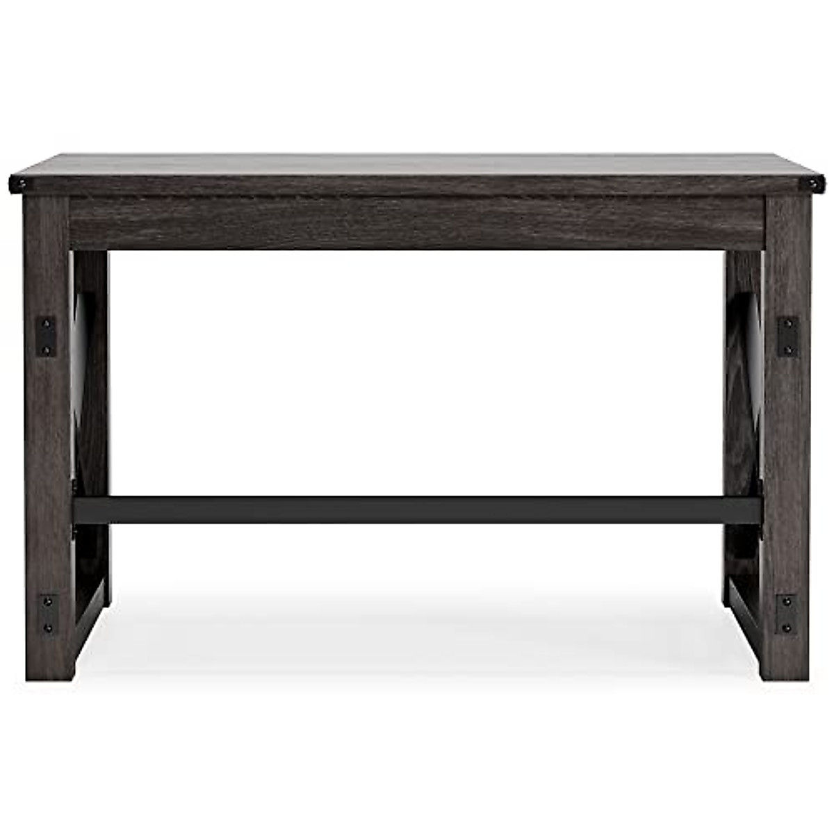 Signature Design by Ashley Freedan Rustic Farmhouse Home Office Desk, Dark Gray