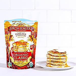 Organic Pancake and Waffle Mix, Classic Recipe by Birch Benders, Whole Grain, Non-GMO, Just Add Water, 16oz (Packaging may vary)