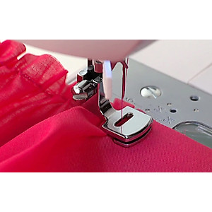 SINGER | Gathering Presser Foot for Low-Shank Sewing Machines, Simutaneously Trims & Hems Edges, Zig-Zag and Over-Edge Stitches - Sewing Made Easy